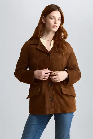 FURNIQ UK Dahlia Suede Shirt Jacket