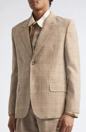 AMI Paris Prince Of Wales Plaid Virgin Wool Twill Jacket