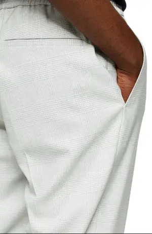 Topman Slim Fit Check Crop Pants