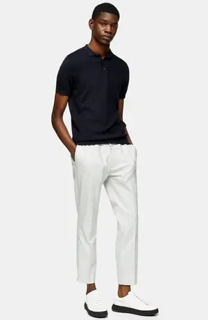 Topman Slim Fit Check Crop Pants