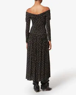 Isabel Marant Étoile Giovana Polka Dot Off-the-shoulder Maxi Dress