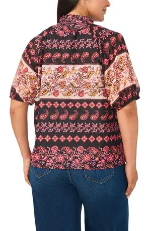 CECE DUPRAZ Ruffle Print Top