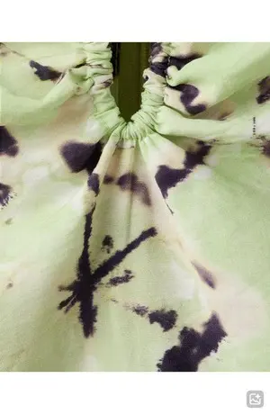 Mango Tie Dye Front Keyhole Ruched Mini Dress