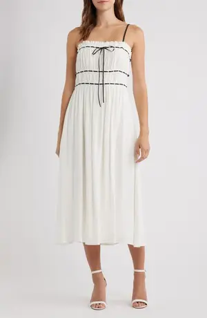 Lulus Ilse Front Tie Midi Dress