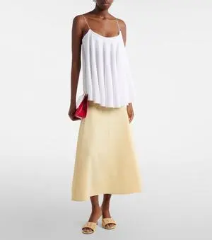 Jacquemus Voile Open-back Jersey Top - White
