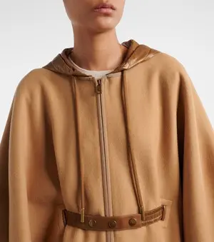 Moncler Belted Wool-blend Cape - Beige