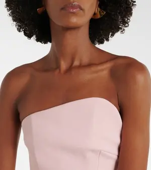 Solace London Britt Pleated Strapless Gown