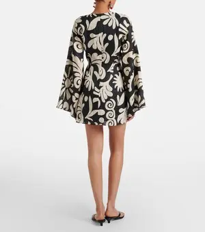 CALA DE LA CRUZ Vera Printed Linen Mini Dress