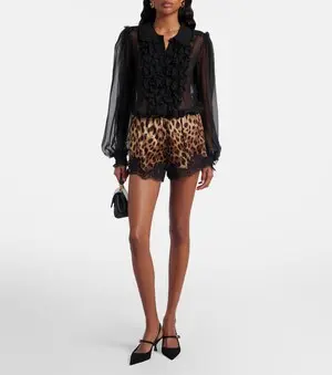 Dolce & Gabbana Leopard-print Silk-blend Shorts