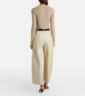 Altuzarra Wilson Cotton Wide-leg Trousers - Beige