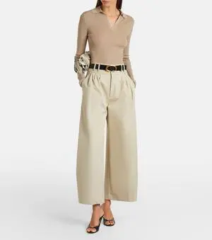 Altuzarra Wilson Cotton Wide-leg Trousers - Beige