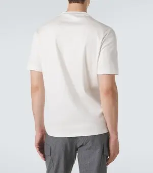 Brunello Cucinelli Logo Cotton Jersey T-shirt - White
