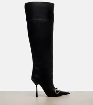 Gucci Boulevard Horsebit Leather Knee-high Boots