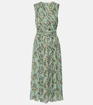 Ulla Johnson Celestina Floral Silk Chiffon Midi Dress - Multicoloured