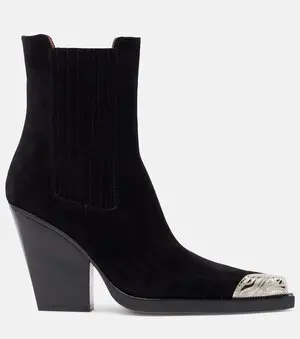 Paris Texas Dallas Embellished Suede Ankle Boots