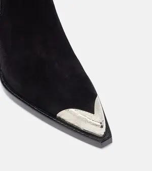 Paris Texas Dallas Embellished Suede Ankle Boots