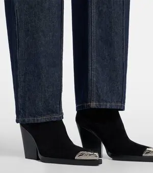 Paris Texas Dallas Embellished Suede Ankle Boots