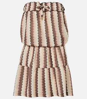 Melissa Odabash Isla Strapless Striped Minidress - Brown