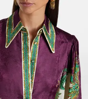 ALEMAIS Ruthie Printed Silk Blend Shirt