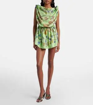 Versace Printed Silk Twill Mini Dress - Multicoloured