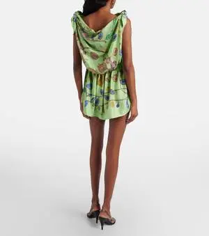 Versace Printed Silk Twill Mini Dress - Multicoloured
