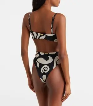 CALA DE LA CRUZ Lilo Printed Bikini Top