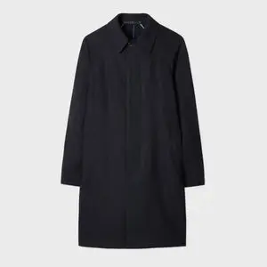 Paul Smith Navy Linen Raglan Mac