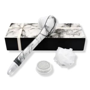 BLUSHLY Cleansing & Exfoliating Body Brush With Heads-marble Edition - White Marble