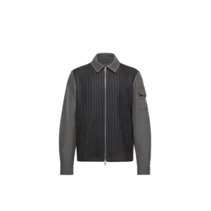 Moncler Wool Blend Zip-up Shirt - Gray