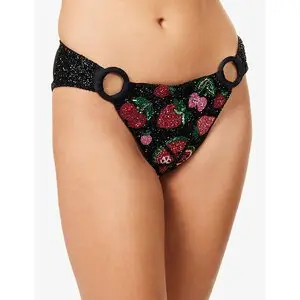 OCEANUS Red Fruits Embellished Bikini