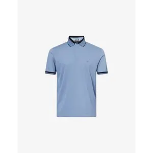 Emporio Armani Tipping Short-sleeve Cotton-pique Polo Shirt - Infinity