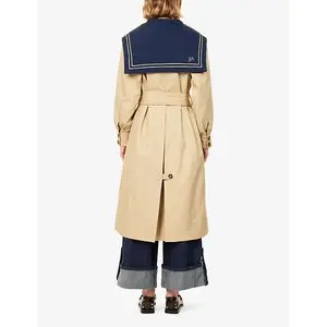 DAMSON MADDER Ella Sailor Collar Cotton Trench Coat