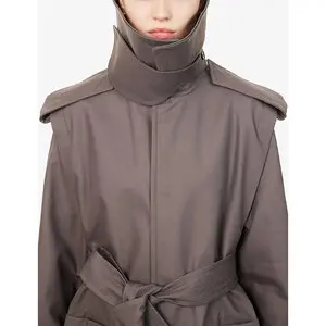 Victoria Beckham Belted Cotton Trench Coat