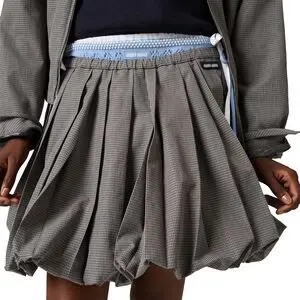 Miu Miu Pleated Gingham Check Skirt