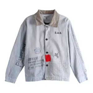 SAITOS Patchwork Print Jacket 'faded - Grey