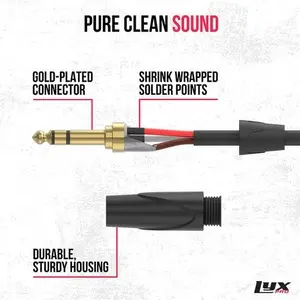 LYXPRO Balanced Audio 1/4 Trs Cable, Male To Male