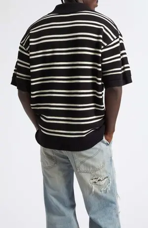 Amiri Ma Stripe Polo Sweater