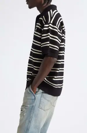 Amiri Ma Stripe Polo Sweater