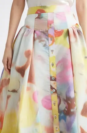 Christopher John Rogers Moonshine" Pleated Midi Skirt
