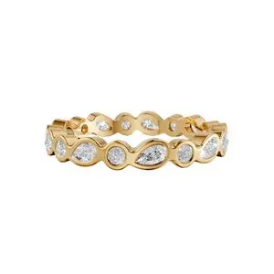 AYA FINE JEWELRY 0.69 Ct Mixed Shape Lab Grown Diamond Eternity Ring In 10k Gold - Yellow