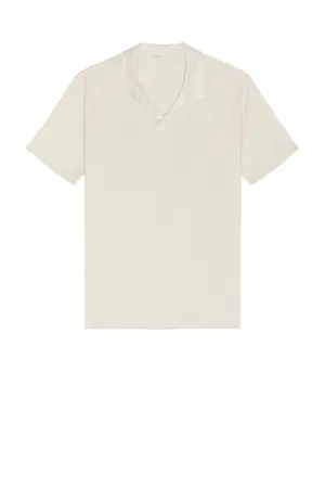 Onia Shaun Stretch Linen Polo - Bone