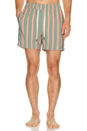 Onia Charles 5 Swim Trunk In Multi - Green Multi
