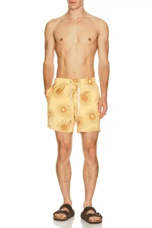 Onia Charles 5 Swim Trunk In Multi - Orange Multi