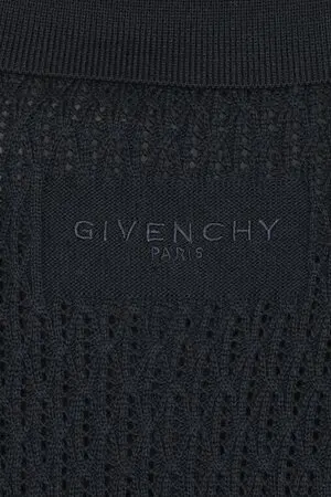 Givenchy Cotton Openwork Knit Short Sleeve Polo