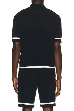 Givenchy Cotton Openwork Knit Short Sleeve Polo