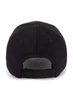 Balenciaga Fleece Baseball Cap With Logo Detail - Black