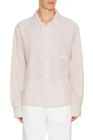 MUSEUM OF PEACE & QUIET Wordmark Button Up - Brown
