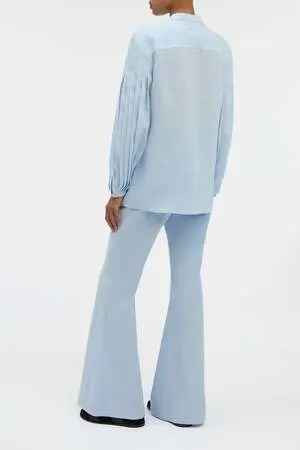 Gabriela Hearst Laetitia Blouse In Aloe Linen - Light Blue