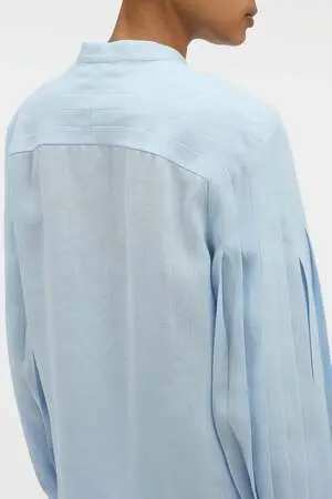 Gabriela Hearst Laetitia Blouse In Aloe Linen - Light Blue