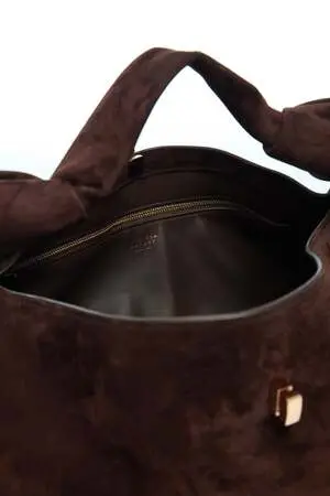 Gabriela Hearst Small Antonia Bag In Suede - Dark Brown
